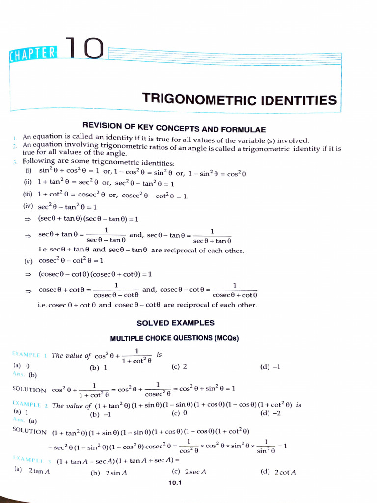 RD Sharma Ch 10 | PDF | Trigonometric Functions | Trigonometry