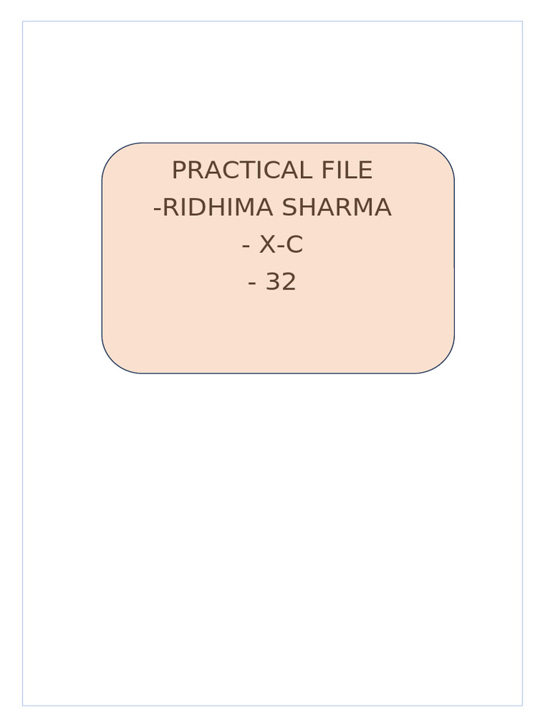 Practical File 2 | PDF