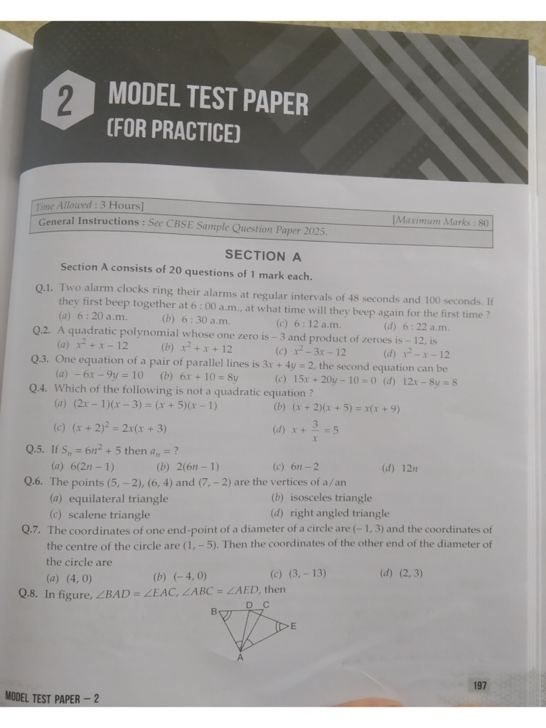 Sample Paper 2 Maths | PDF