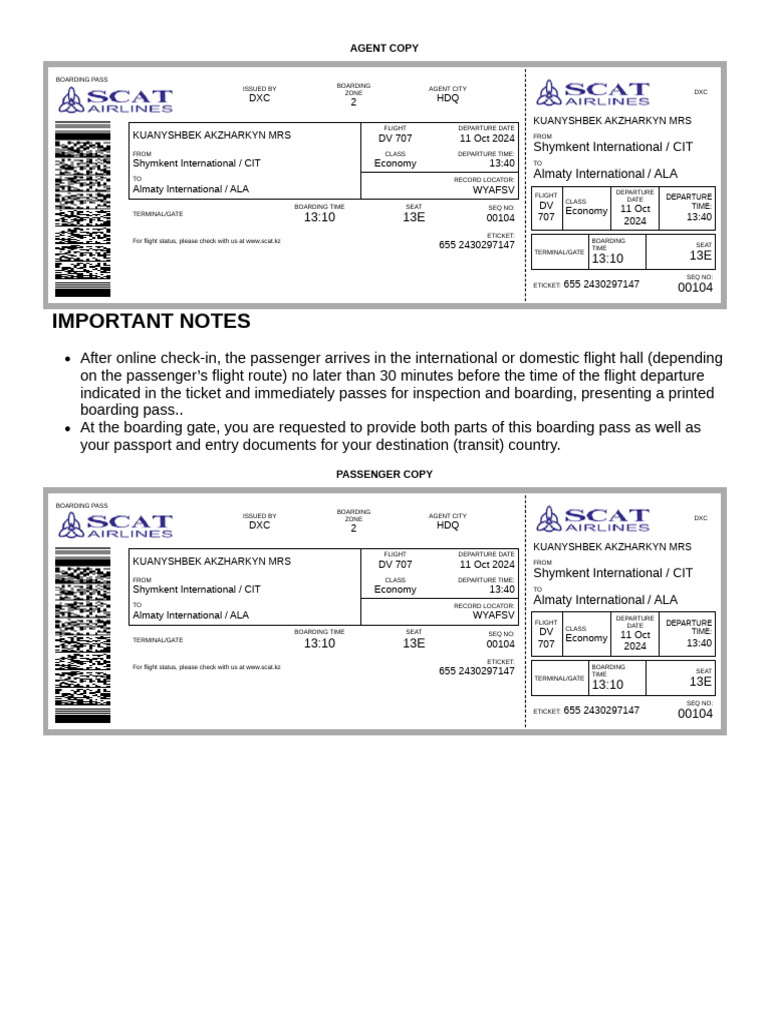 Flight DV 707 Boarding Pass Details | PDF | Aviation | Transport
