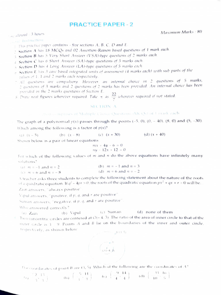 RD Sharma Practice Paper 2 | PDF | Circle | Trigonometric Functions