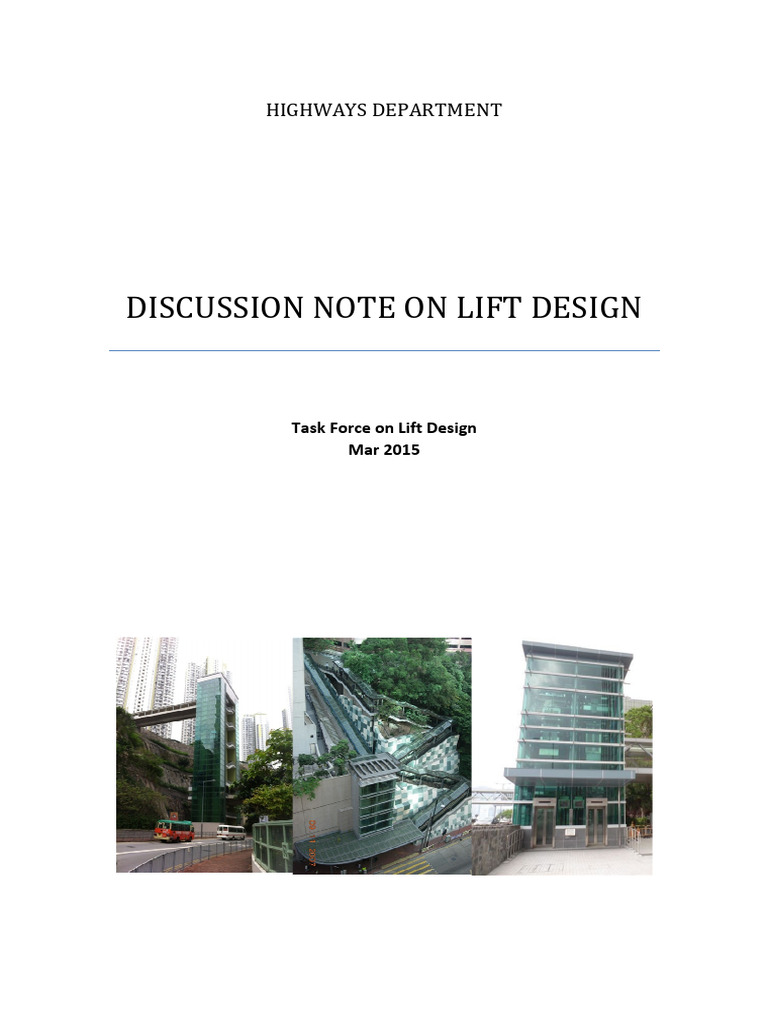 Lift Design Guidelines for Highways | PDF | Elevator | Ventilation ...