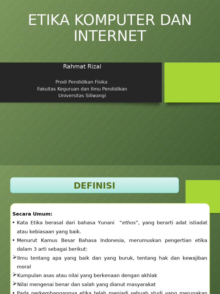 Etika Komputer Dan Internet | PDF