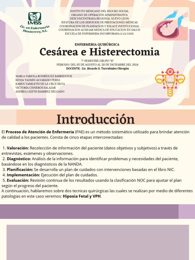 E3. Cesárea e Histerectomia PDF | PDF | Ciclo menstrual | Útero