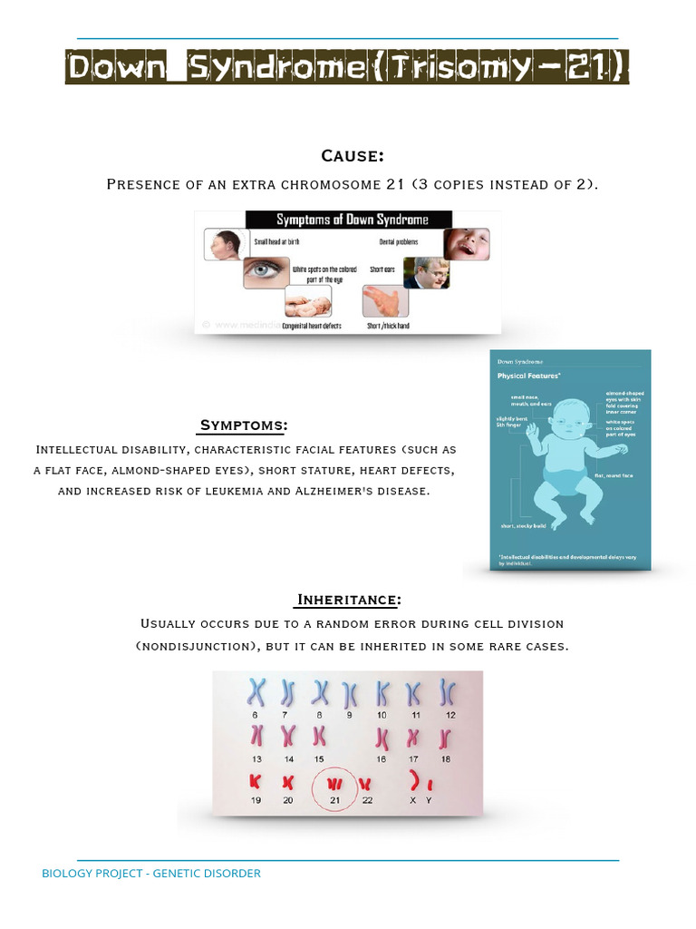 Down Syndrome: Causes and Symptoms | PDF