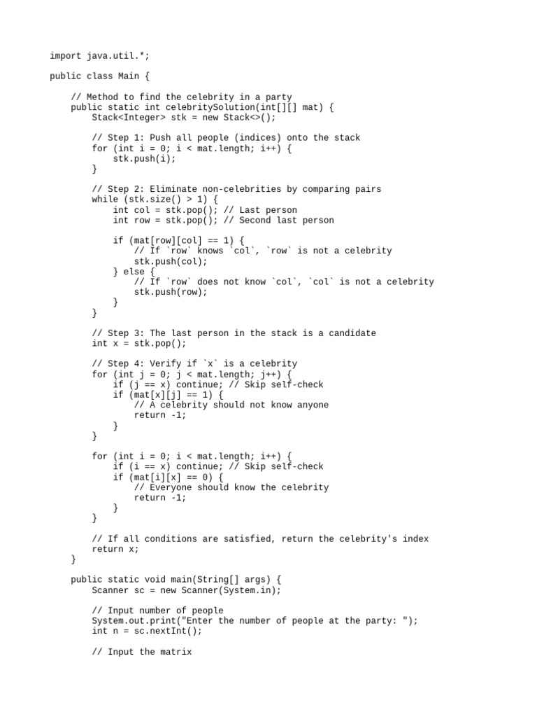 The Celebrity problem | PDF