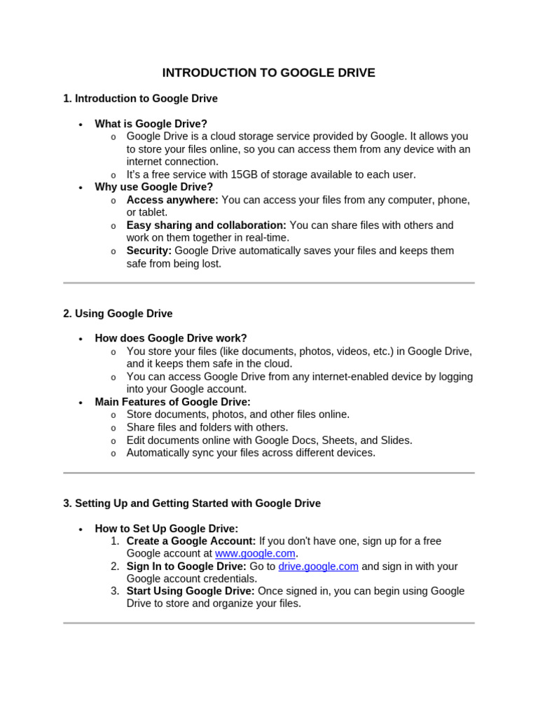 Class 6 - INTRODUCTION TO GOOGLE DRIVE | PDF | Software | System Software