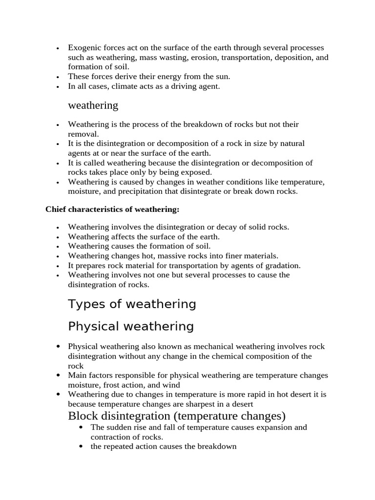 weathering | PDF | Weathering | Rock (Geology)