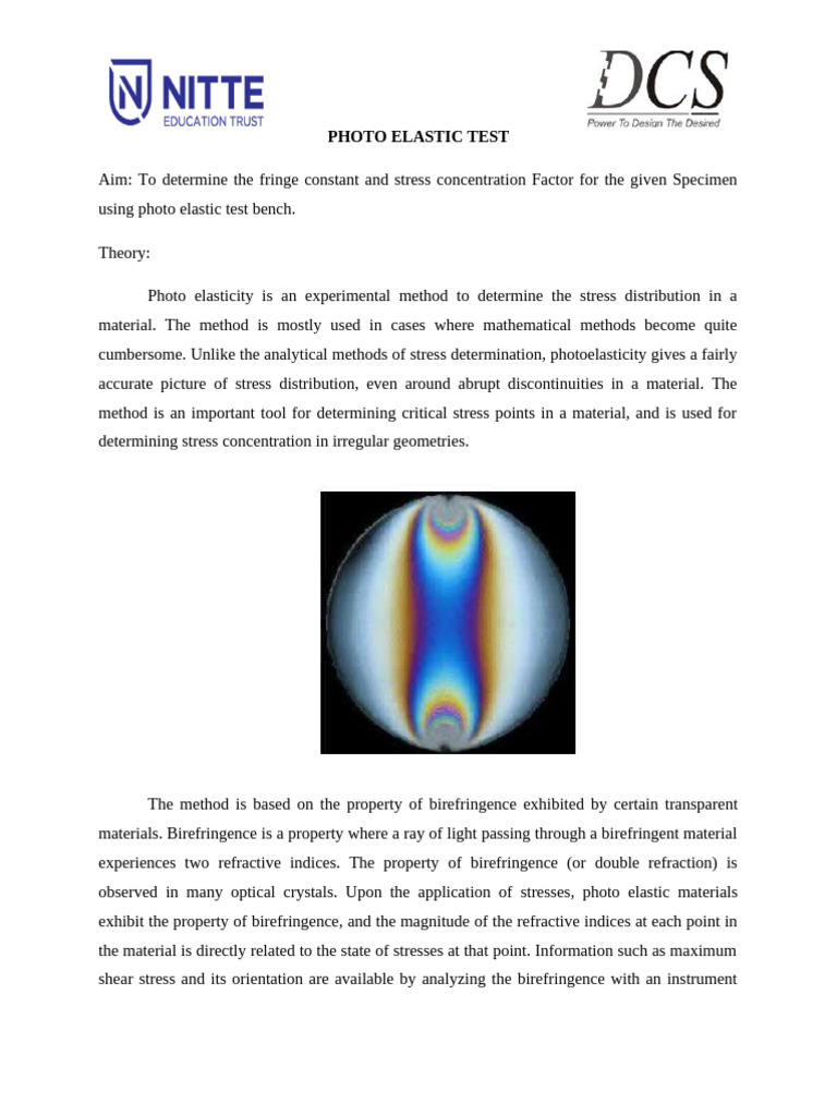 Photoelasticity Stress Analysis Guide | PDF | Mechanical Engineering ...