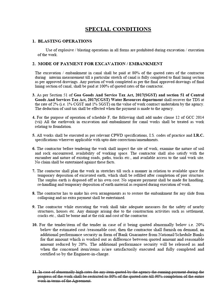 Special Conditions | PDF | Rock (Geology) | Employment