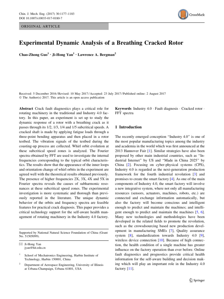 Experimental Dynamic Analysis of A Breathing Crack | PDF | Spectral ...
