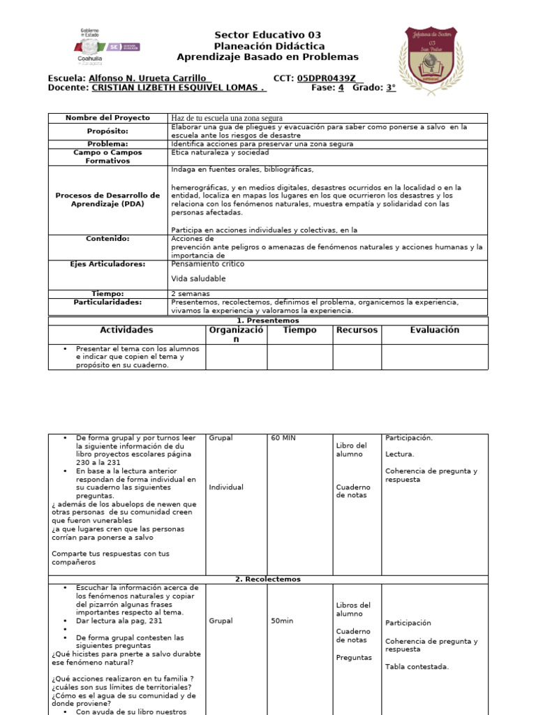 3A-Plan ABP-enero CRIS | PDF | Aprendizaje