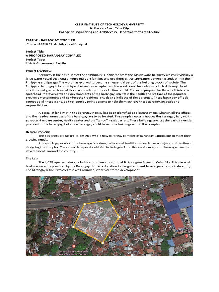 Plate No.1 - r9 - Barangay Complex | PDF