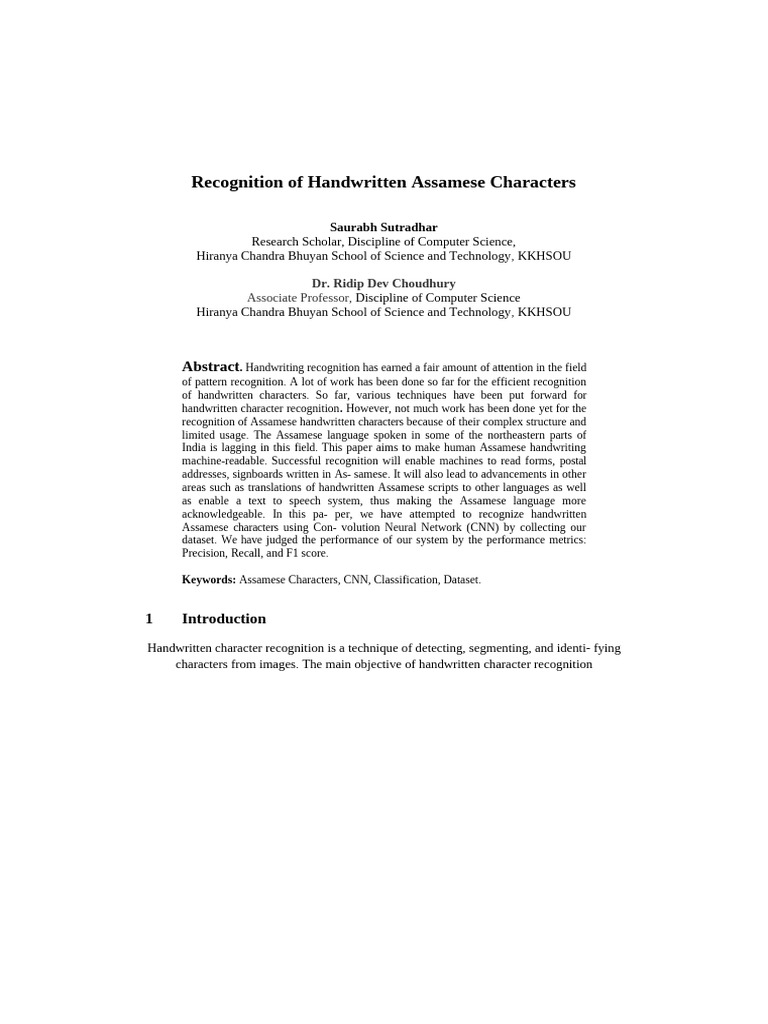 Handwritten Assamese - Character | PDF | Optical Character Recognition ...