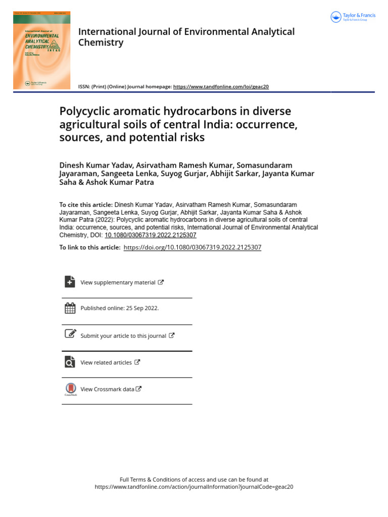 PAH Paper | PDF | Polycyclic Aromatic Hydrocarbon | Detection Limit