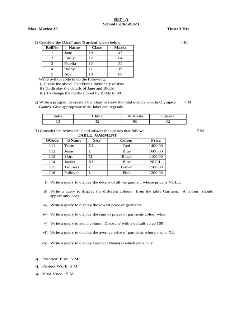 Practical 2025 Sample | PDF | Clothing