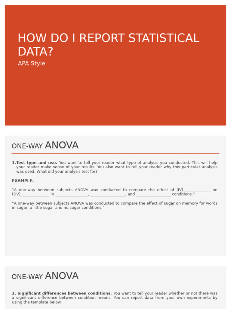 How Do I Report Statistical Data | PDF | Analysis Of Variance ...