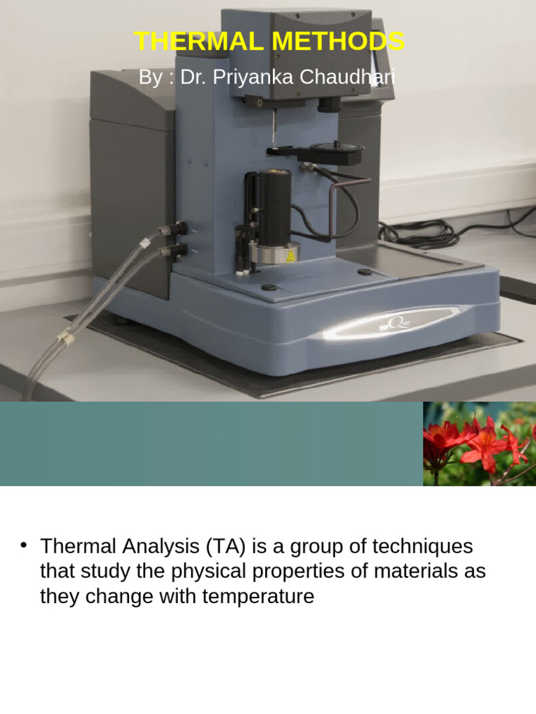 TGA lecture (1) | PDF | Thermogravimetric Analysis | Differential Scanning Calorimetry