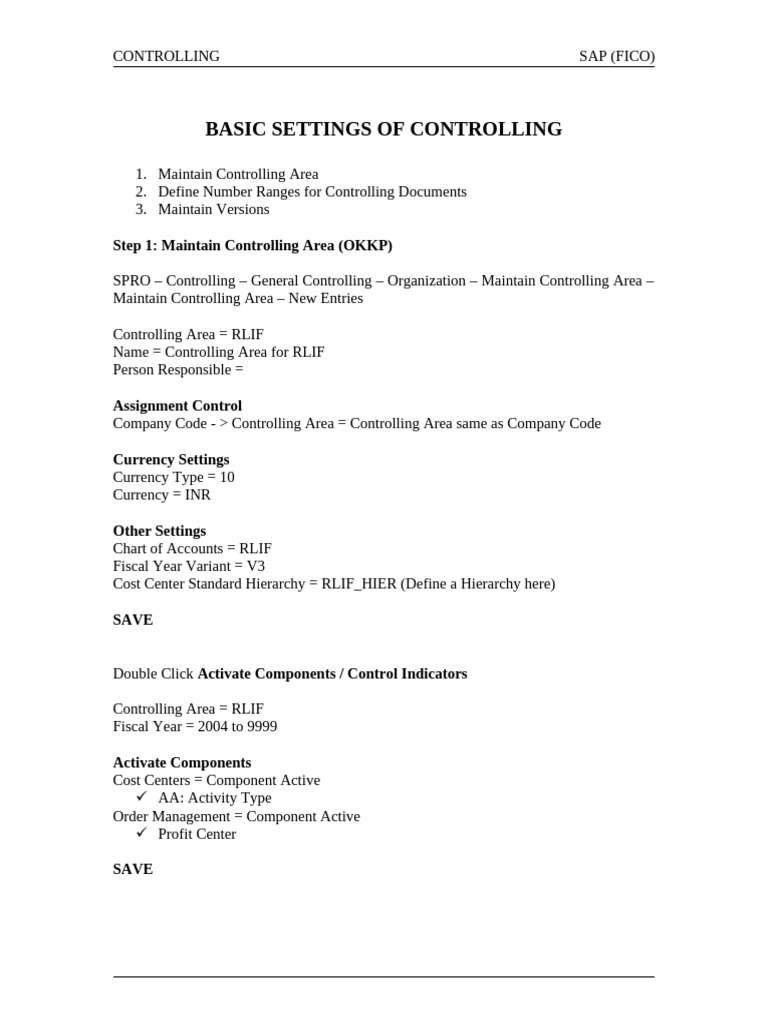 BASIC SETTINGS OF CONTROLLING | PDF | Income Statement | Valuation ... BASIC SETTINGS OF CONTROLLING | PDF | Income Statement | Valuation ...