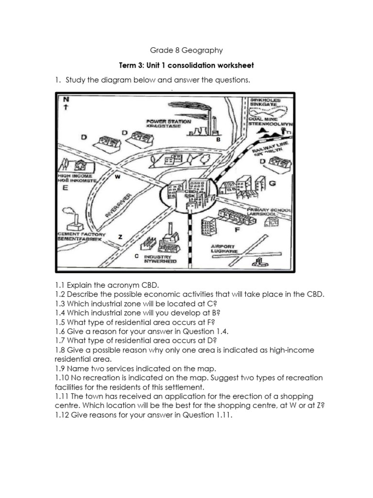 Grade 8 Geography Unit1 Worksheet Pdf