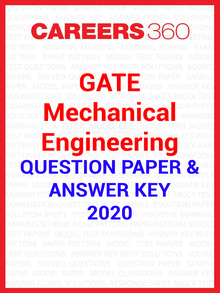 GATE Mechanical Engineering 2020 Question Paper & Answer Key - 1730570668000 | PDF