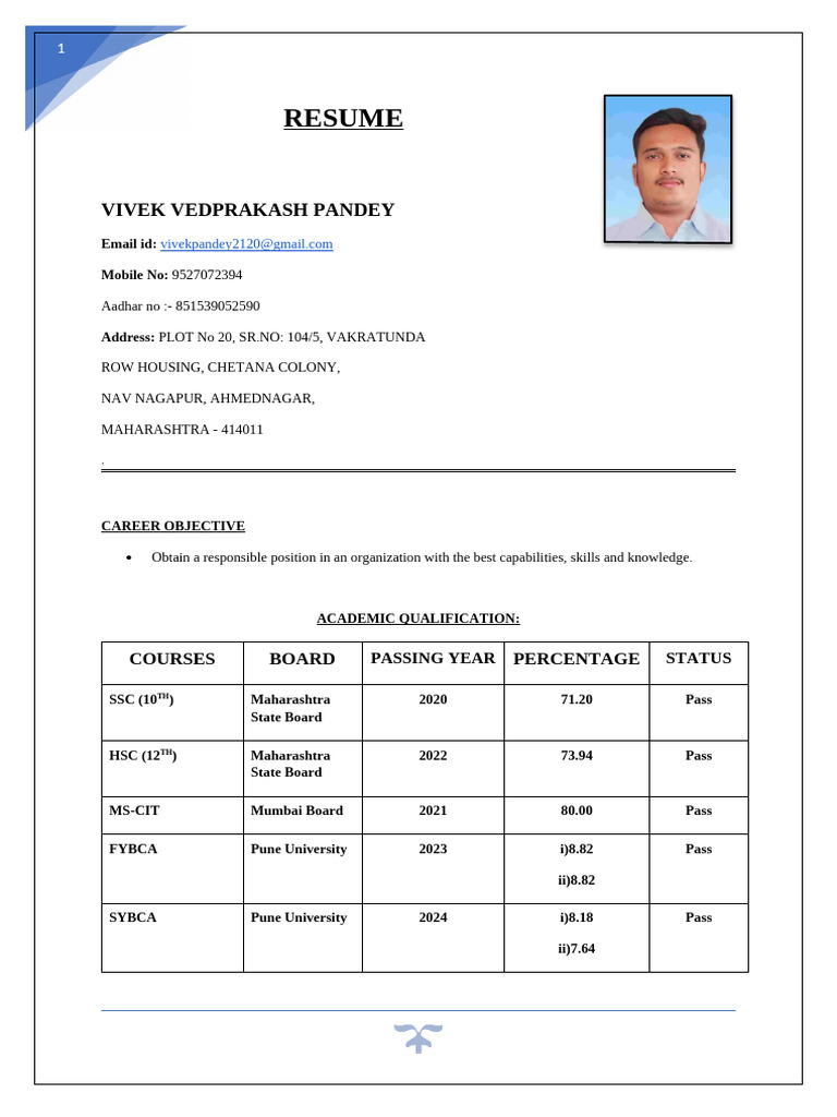 Simple-Fresher-Resume | PDF