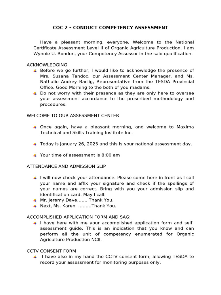 Conduct Competency Assessment (COC 2) | PDF | Fermentation
