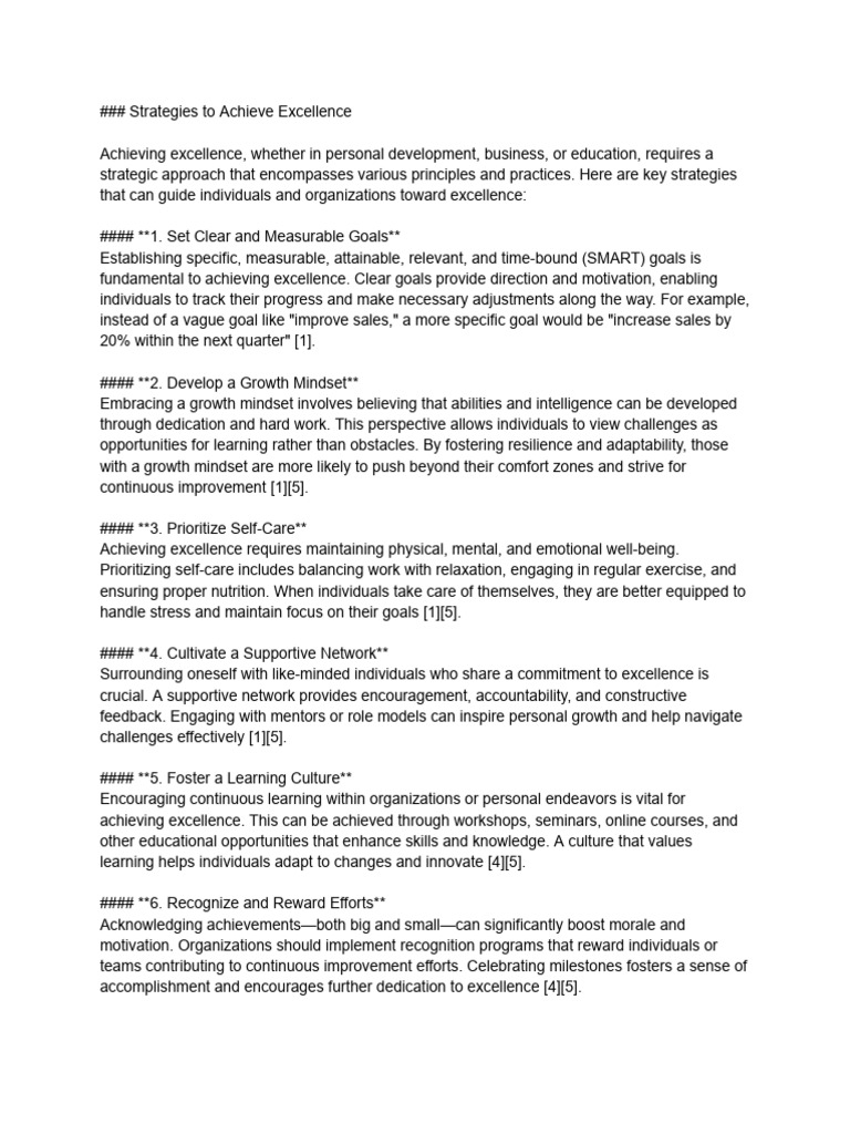 Achieve Excellence | PDF | Goal | Mindset