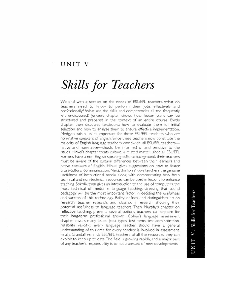 Skills For Teacher | PDF