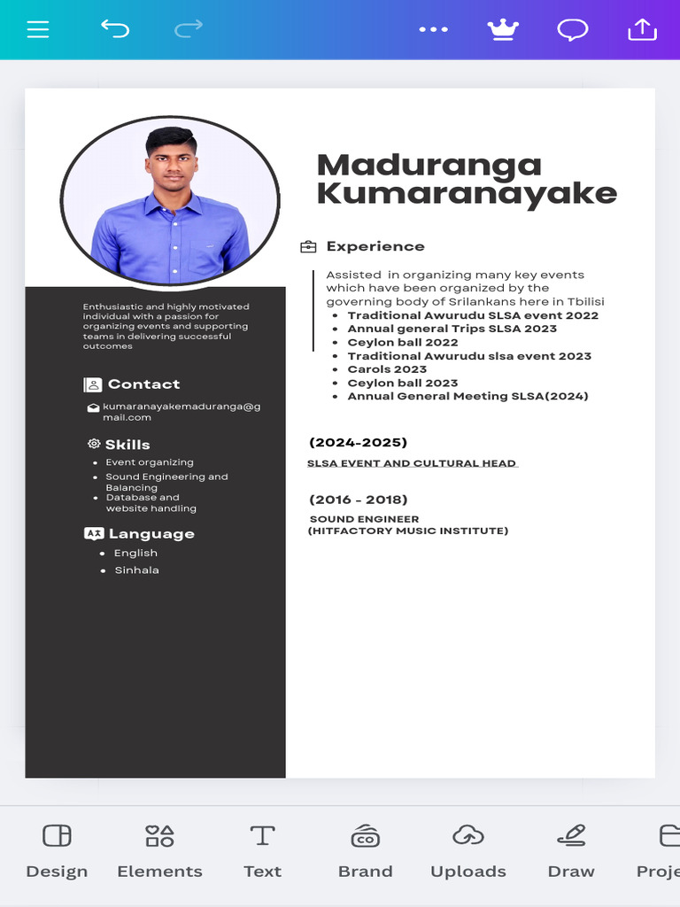 Modern Minimalist CV Resume - A4 - Canva 2 | PDF