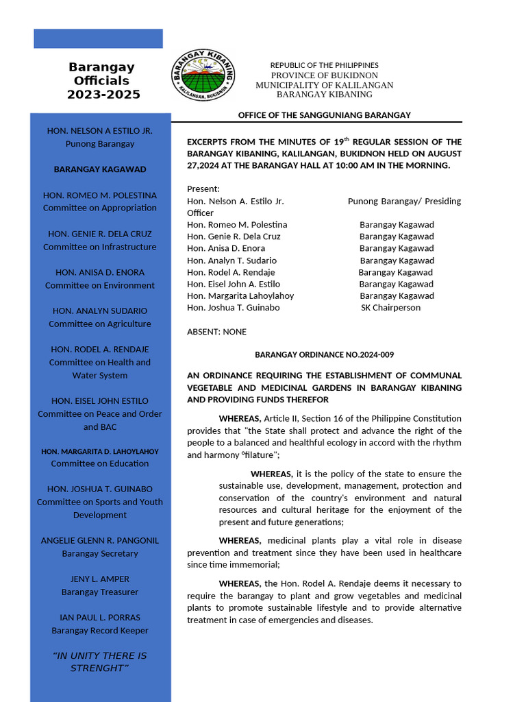Ordinance Establishment of Communal Garden - 009 | PDF | Vegetables