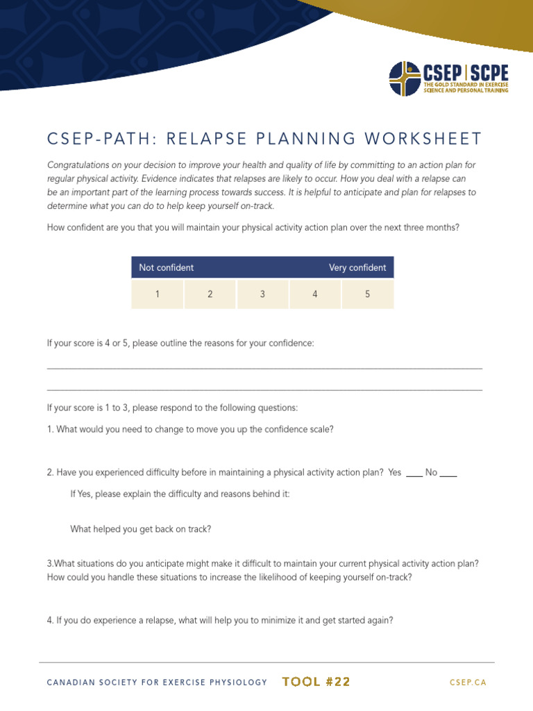 Relapse Planning Sheet | PDF