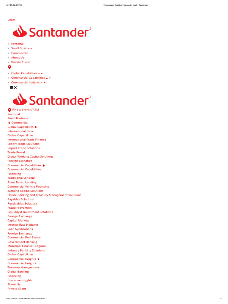 Commercial Banking - Santander Bank - Santander | PDF | Banks | Business
