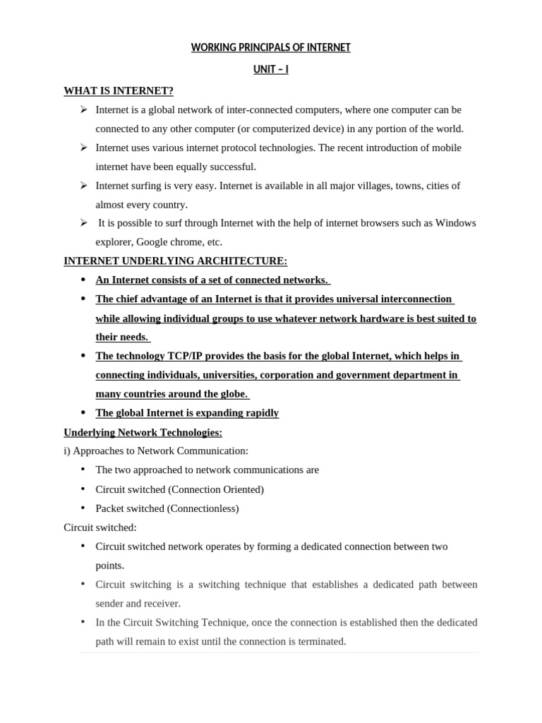 Working Principals of Internet | PDF | Computer Network | Internet Access