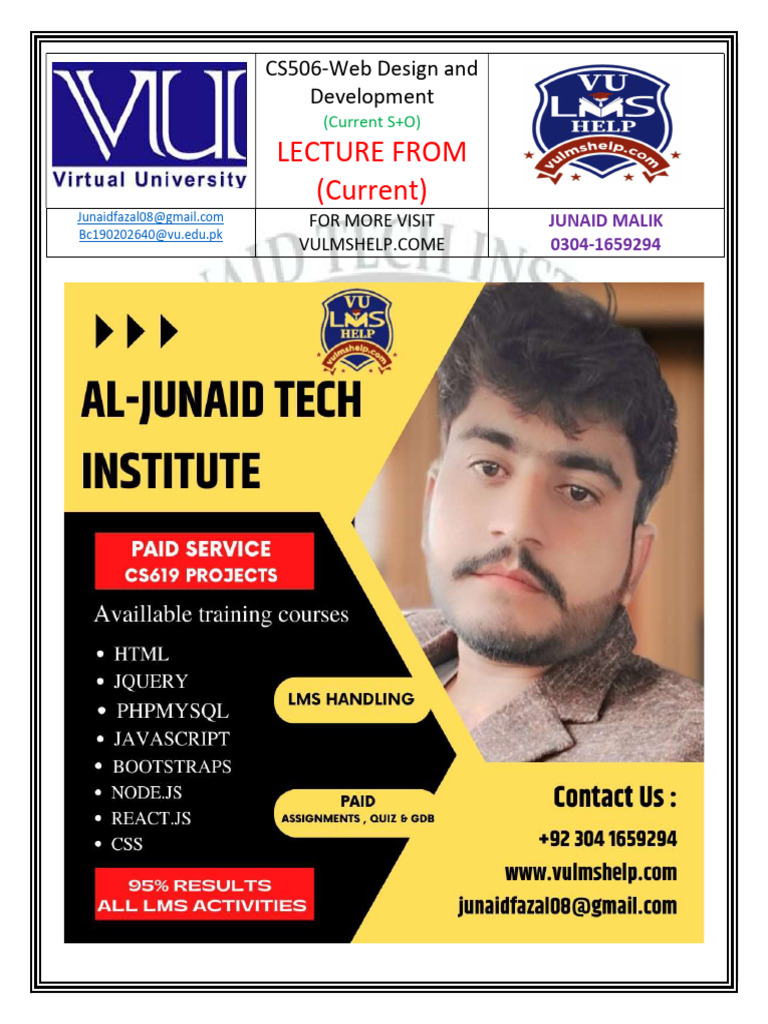 Cs506 Cureent Solved Final Term by Junaid | PDF | Software | Systems Architecture