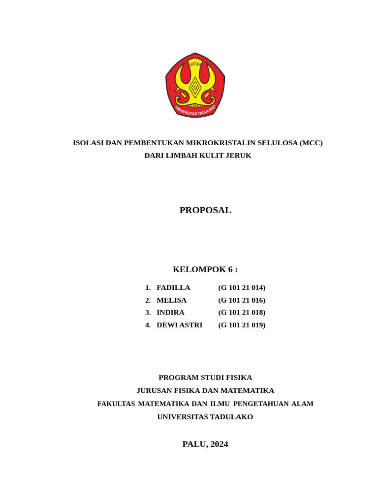 PROPOSAL FISIKA BAHAN ALAM (fixxx) | PDF