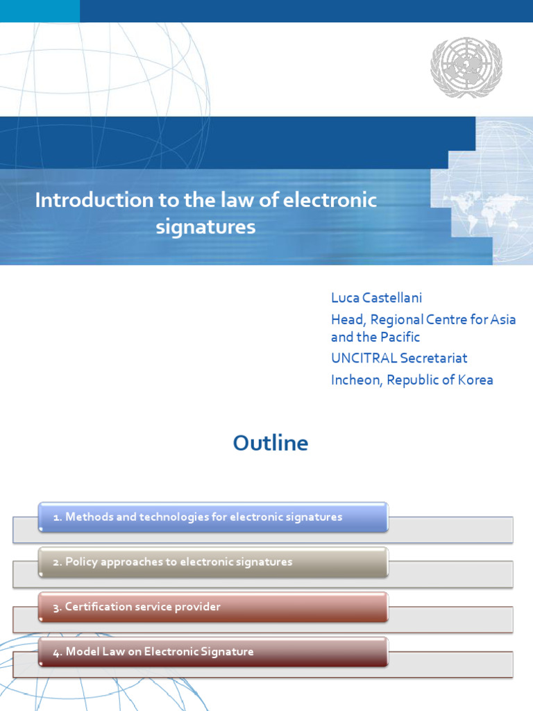 Introduction To The Law of Electronic Signature | PDF | Public Key ...