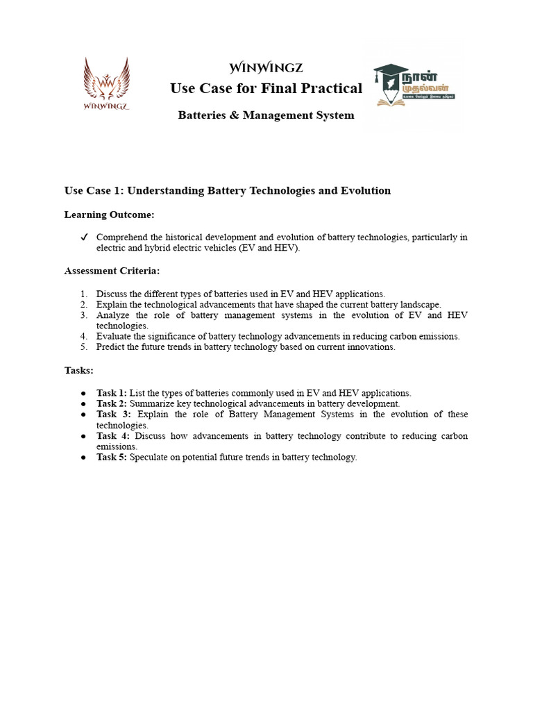 WinWingz - University Practical Use Cases | PDF | Electric Vehicle ...