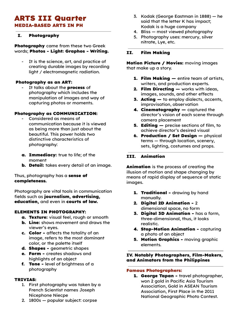 ARTS AND HEALTH 10 3Q | PDF