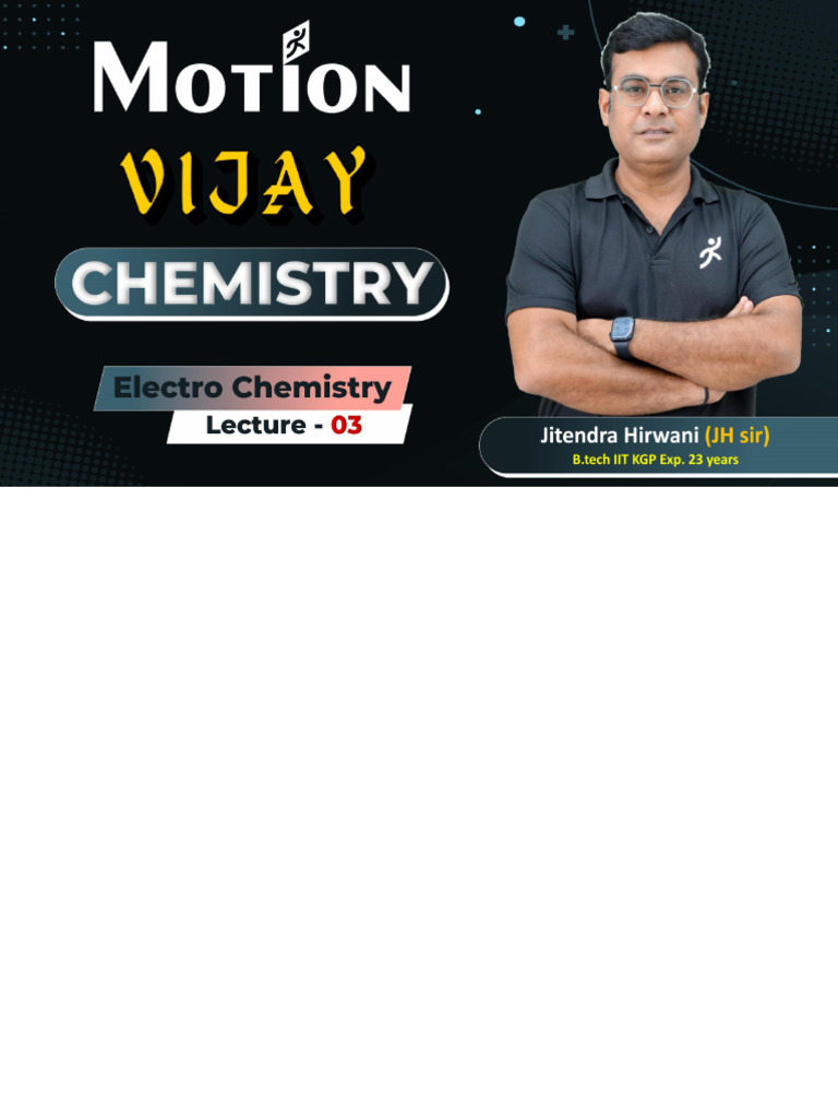 Electro Chemistry Lec 03 JH Sir-2 | PDF