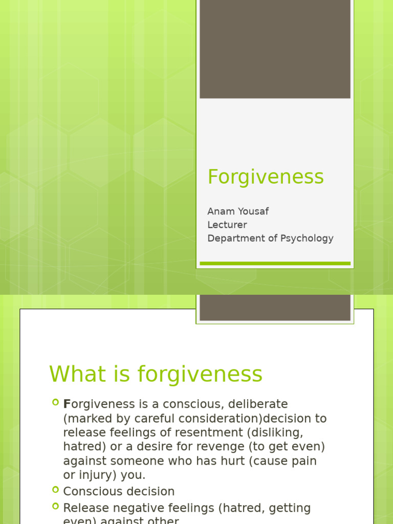 Understanding the Power of Forgiveness | PDF