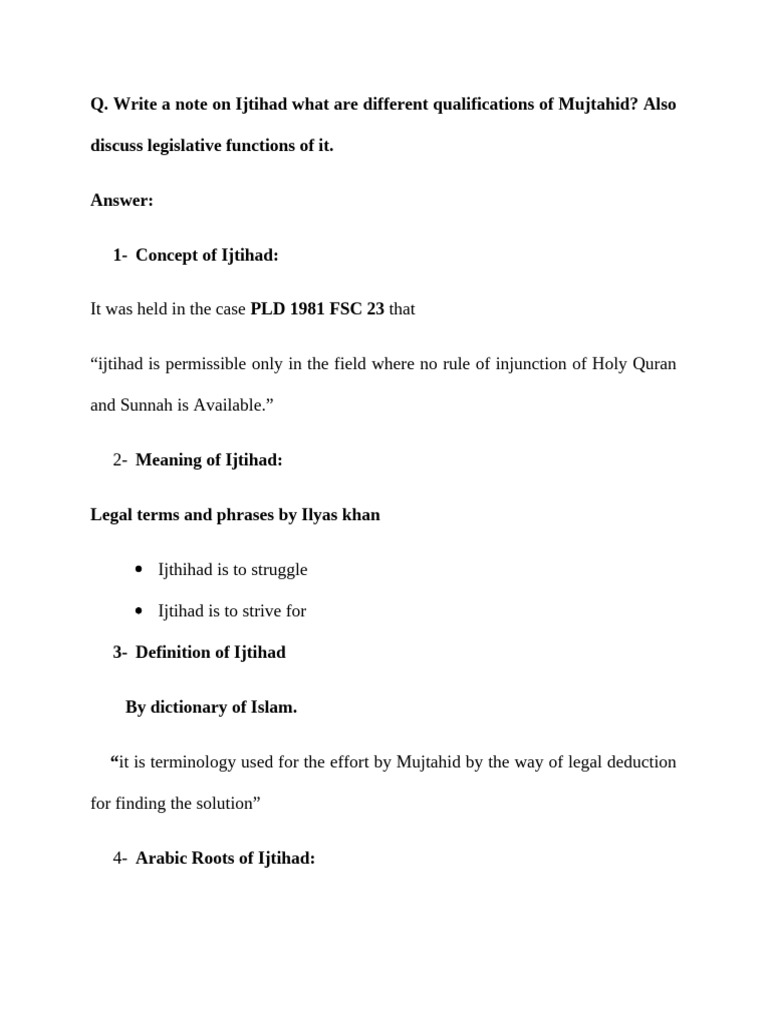 Ijtehad Legislative Functions | PDF | Islamic Ethics | Theocracy