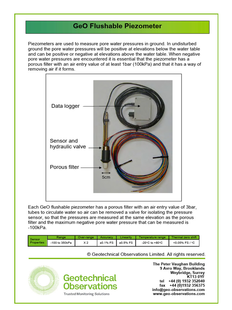 GeO Flushable Piezometer | PDF
