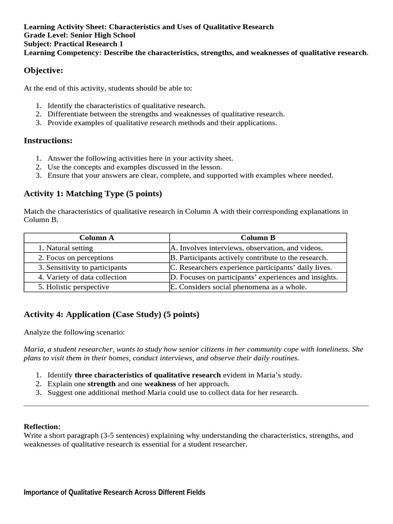 Qualitative Research Learning Guide | PDF | Qualitative Research ...