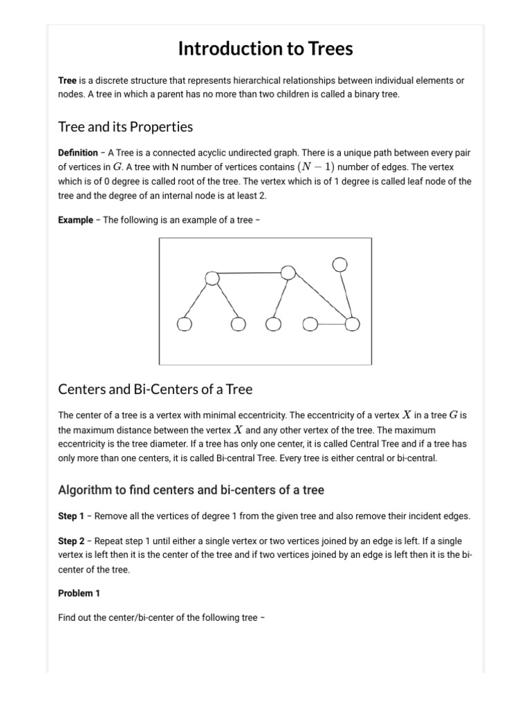 Introduction To Trees | PDF | Vertex (Graph Theory) | Algorithms And ...