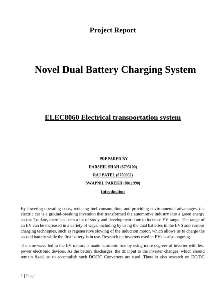 Project Report - Electrical Transportation System GROUP 5 | PDF ...