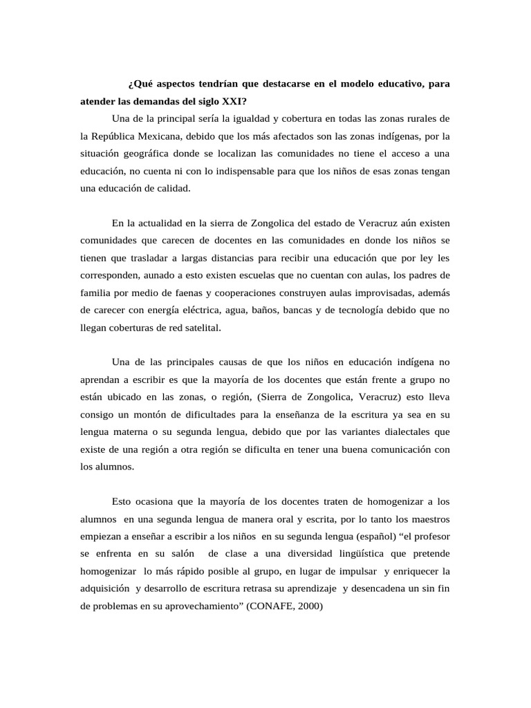 ¿Qué aspectos tendrían que destacarse en el mod | PDF