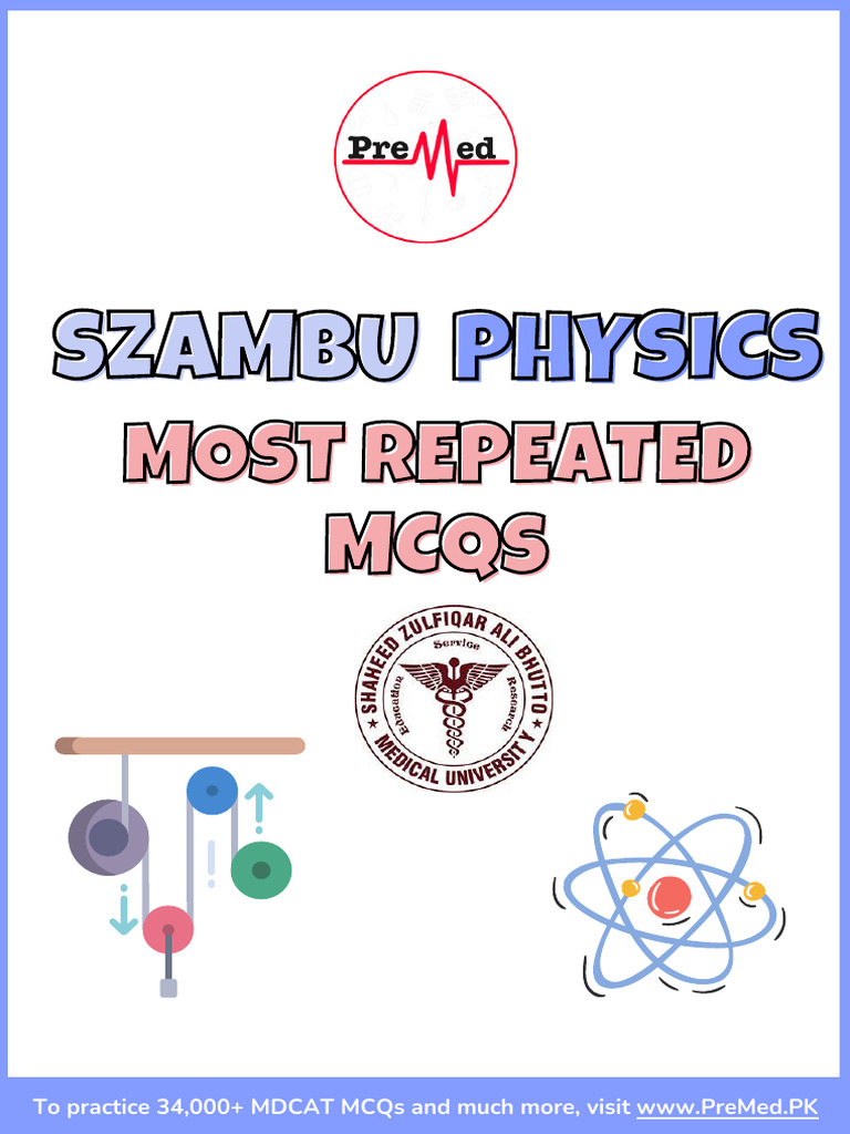 MDCAT Physics MCQs Practice | PDF | Force | Waves