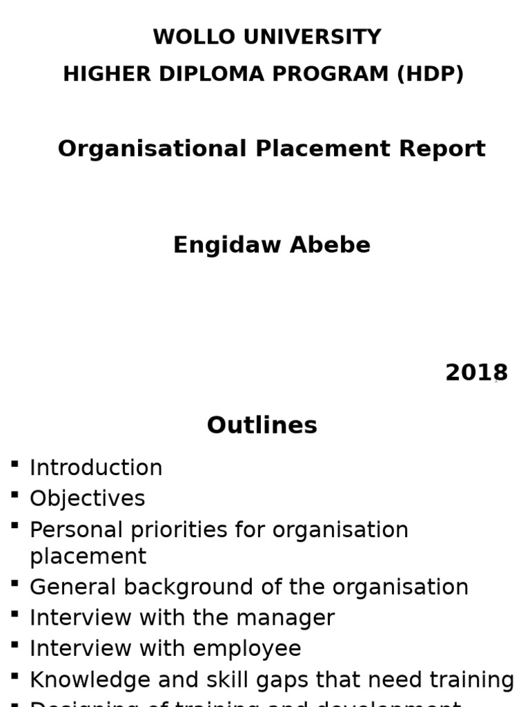 HDP Presentation-Organizational Placement-Engidaw | PDF | Poultry | Chicken