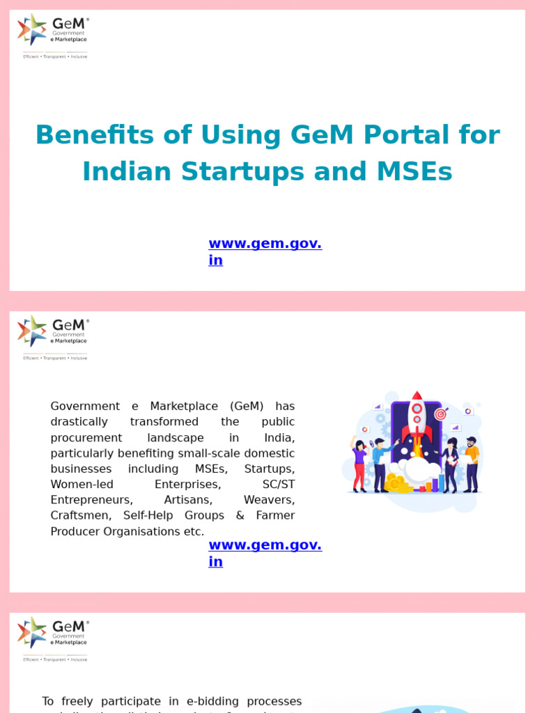 Benefits of Using GeM Portal For Indian Startups and MSEs | PDF